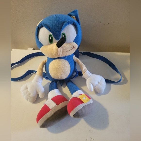 Sega | Toys | Sonic The Hedgehog Blue Super Sonic 7 Inch Plush Backpack ...